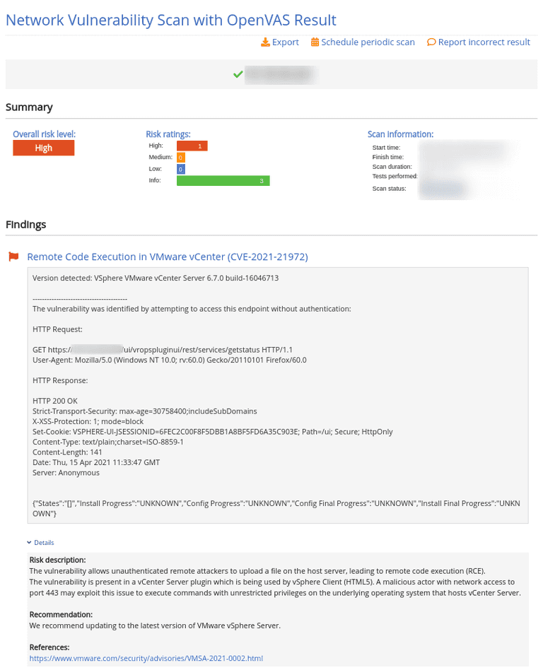 How to detect VMware vCenter RCE with Pentest-Tools.com (CVE-2021-21972 ...