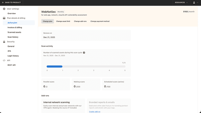 Scan management for security testing - Pentest-Tools.com