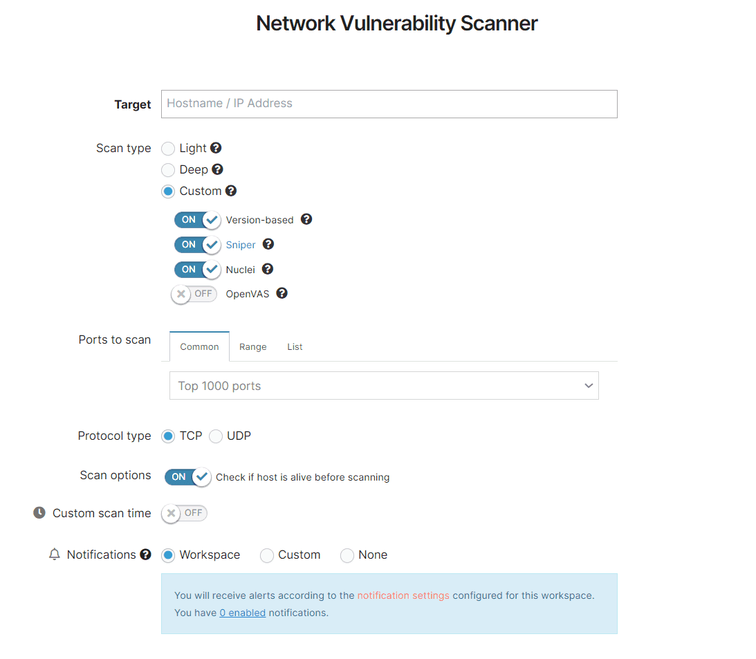 Network Vulnerability Scanner Documentation Pentest Tools